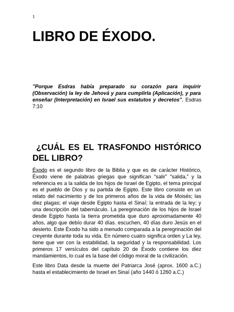 Análisis del Libro de Éxodo en la Biblia | PDF | Libro del éxodo | Abrahán