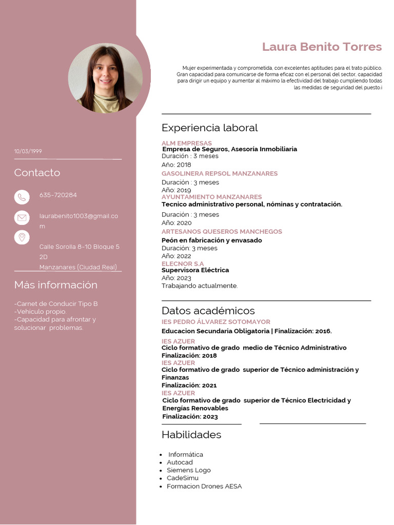Laura Benito Torres Currículum Actualizado | PDF