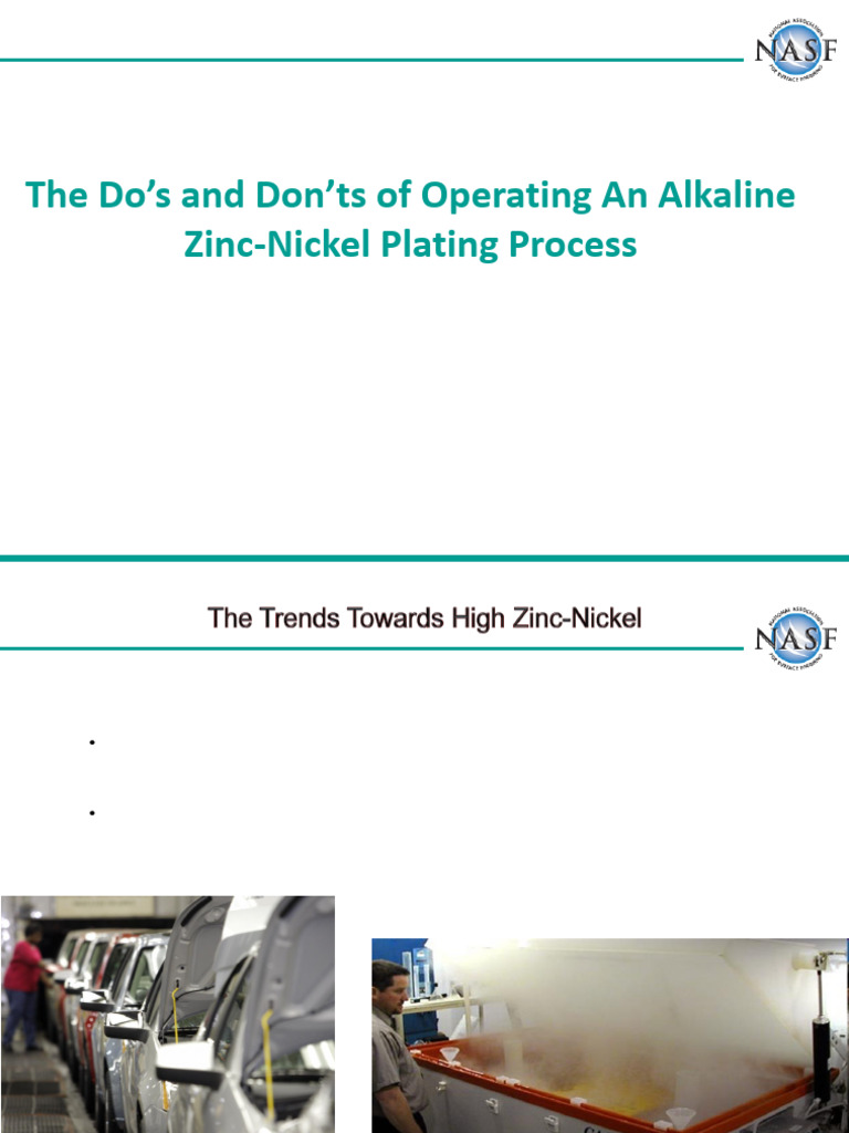 Operating An Alkaline Zinc Nickel Plating Process | PDF | Corrosion | Anode