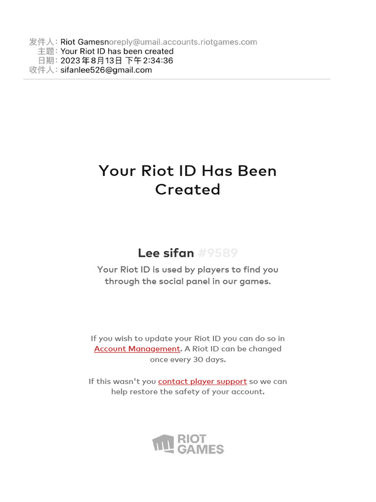 Your Riot ID Has Been Created | PDF