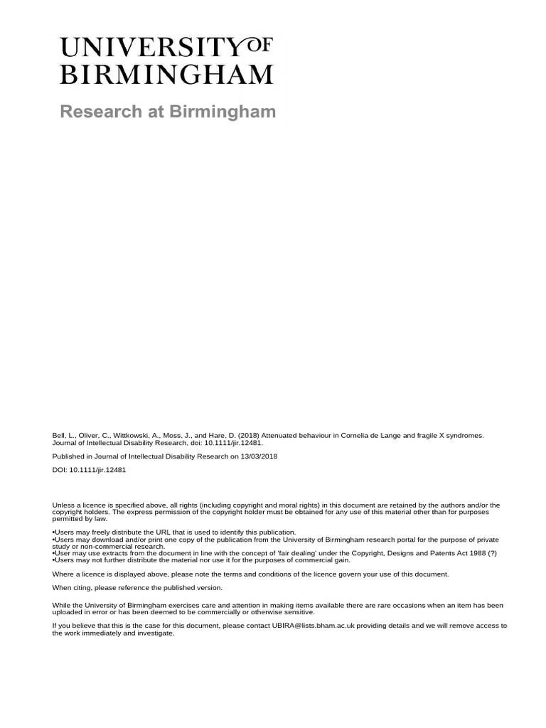 Bell-2018 - DeLaange - Attenuated Behaviour Questionnaire | PDF ...