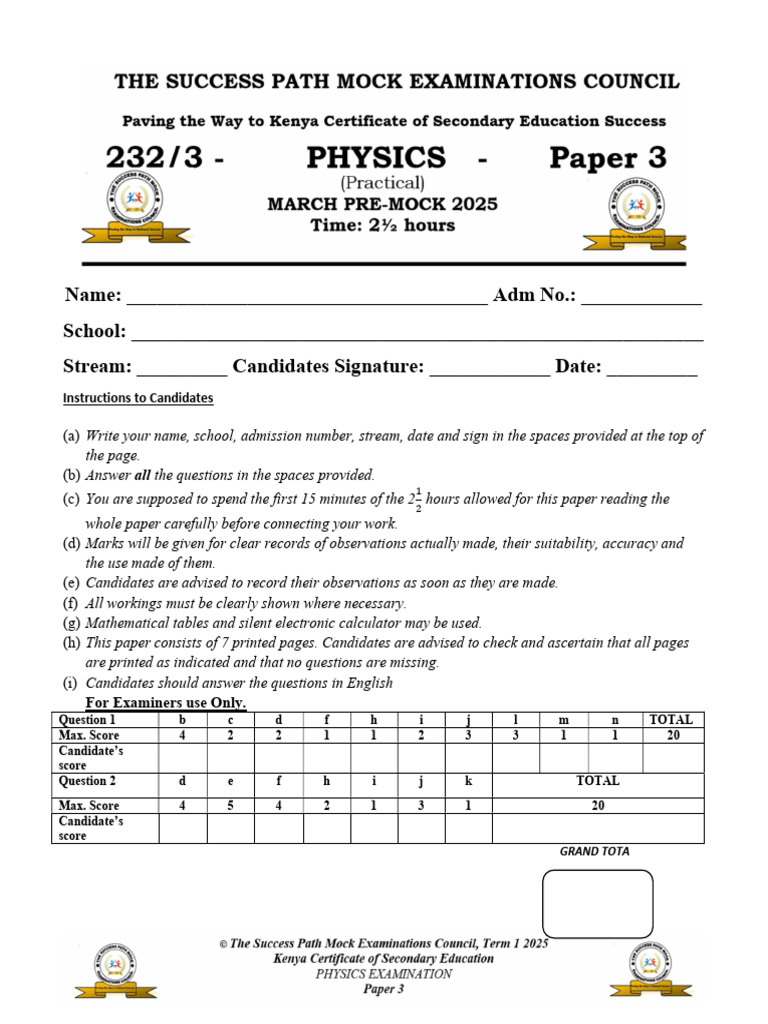 2025 WAEC Physics Practical Exam Guide | PDF | Voltage | Physical ...