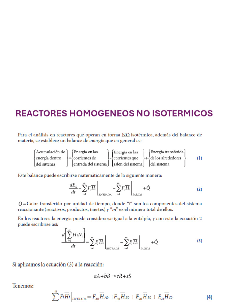 Reactores No Isotermicos | PDF | Ecuaciones | Matemáticas