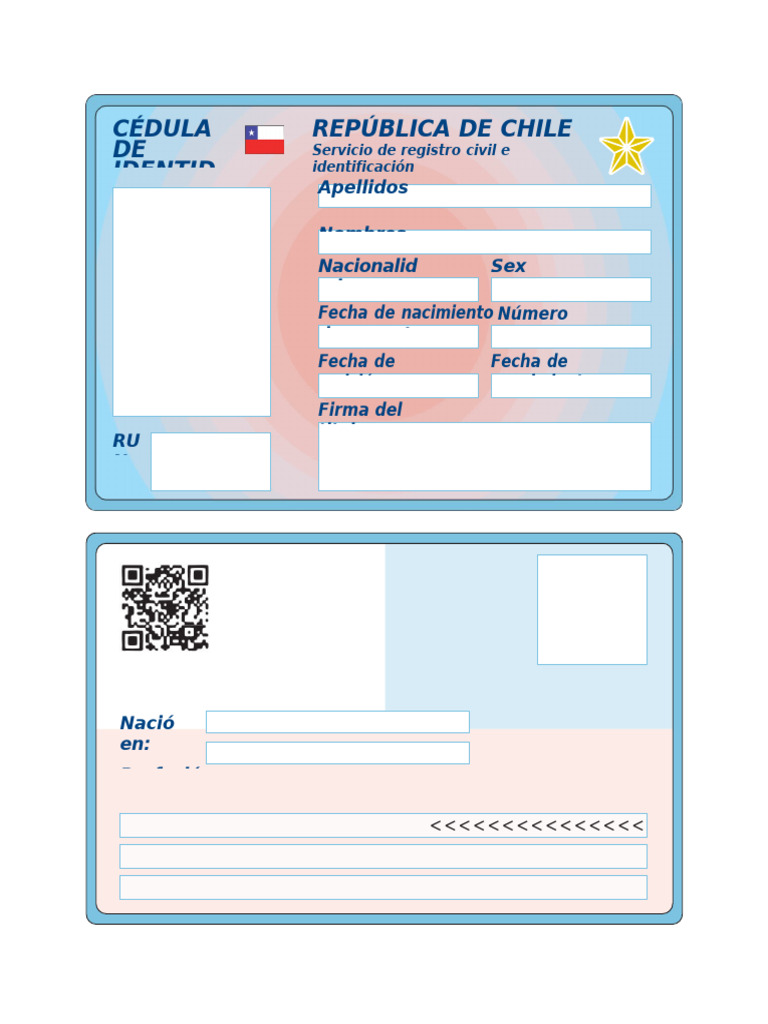 Plantilla de Carnet de Identidad Chile | PDF