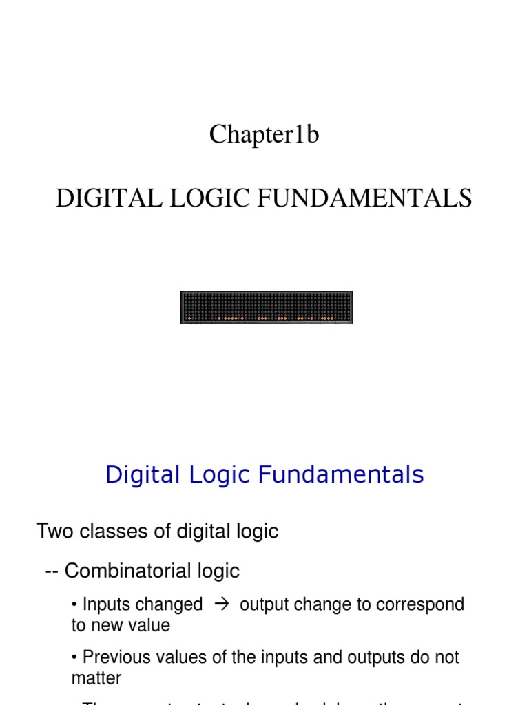 Chapter01b - Intro To Digital Logic Design | PDF | Boolean Algebra | Teaching Mathematics