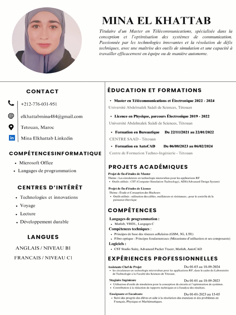 Cv Mina Elkhattab 05 16mai 2025 (1) | PDF