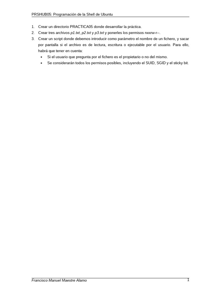 PRSHUB05 - Programación Shell | PDF