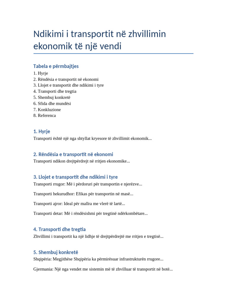 Ndikimi I Transportit | PDF