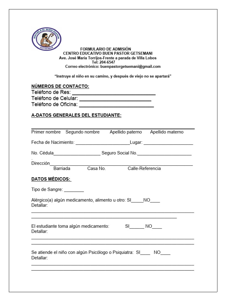 Formulario de Admisión 2025 | PDF | Medicina | Especialidades Medicas