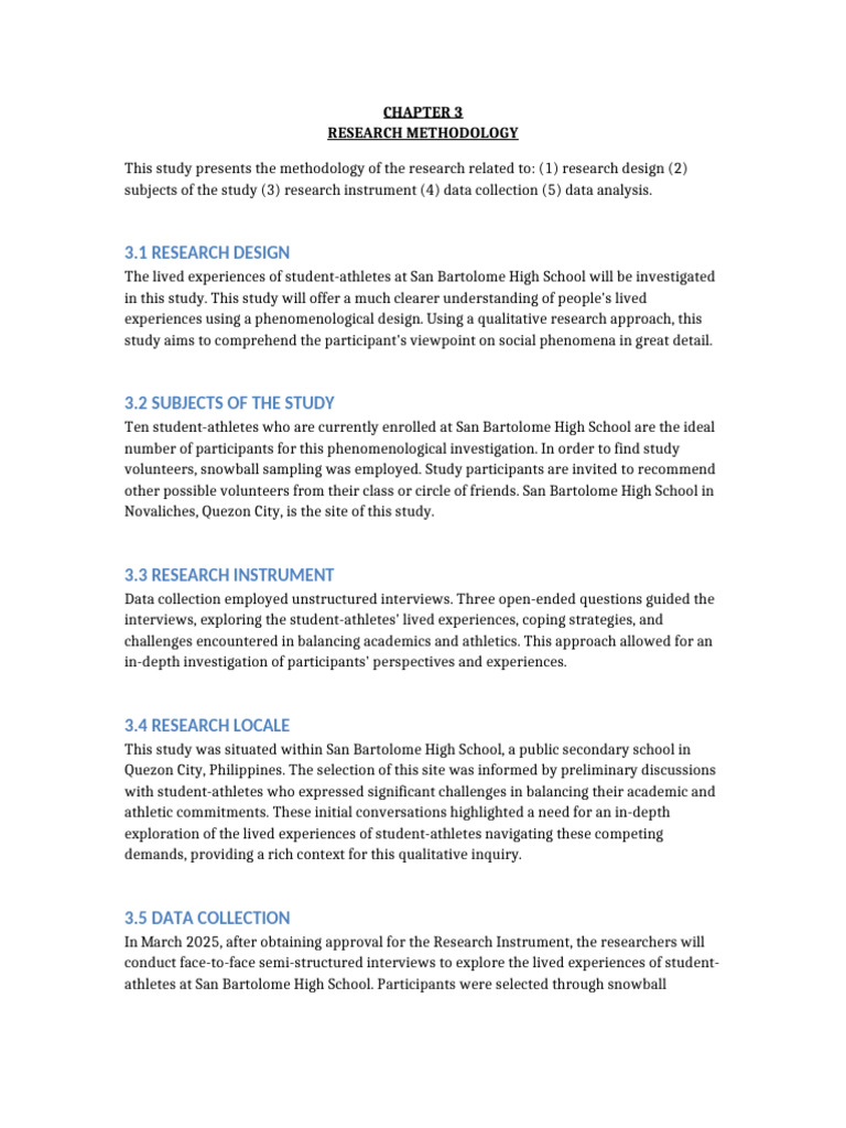 Formatted Chapter3 Proper Format | PDF | Qualitative Research | Methodology
