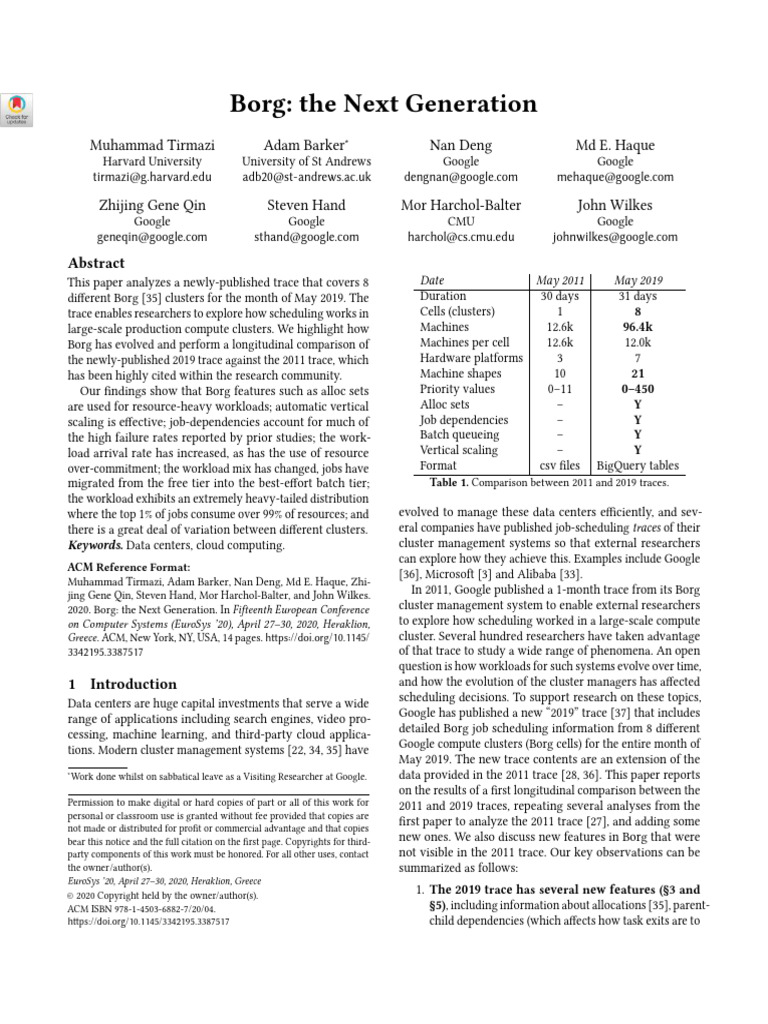 Borg The Next Generation | PDF | Scheduling (Computing) | Central ...