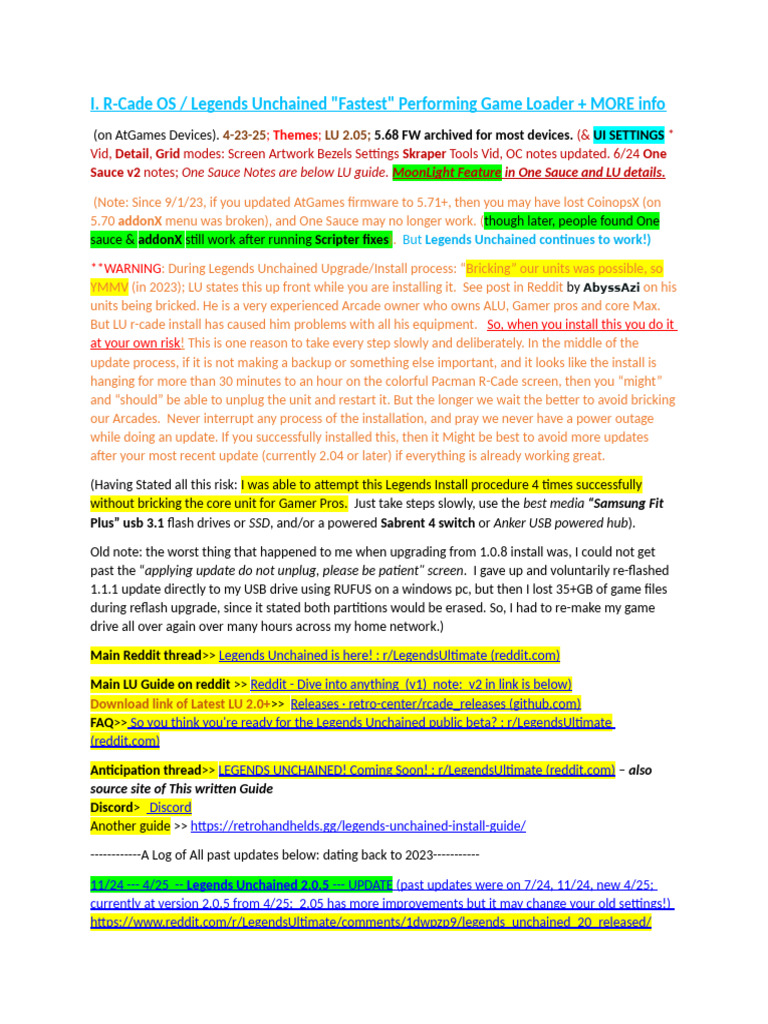 Legends Unchained +one Sauce Tips + 5.68 FW 5-2025 | PDF | Computer File | Usb Flash Drive