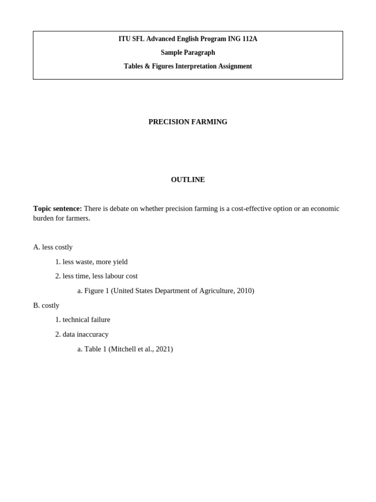 ING 112A Tables & Figures Interpretation Sample Paragraph - Presicion ...