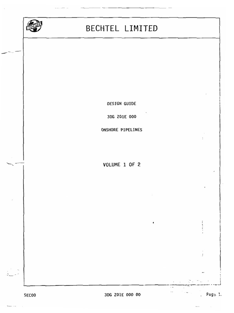 BECHTEL TOMO I Onshore Pipelines | PDF