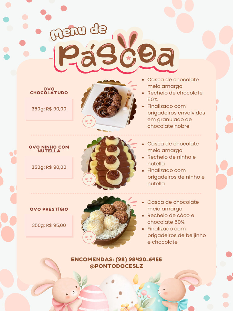Ovos de Páscoa Gourmet - Encomendas 2023 | PDF | Doçaria | Doces