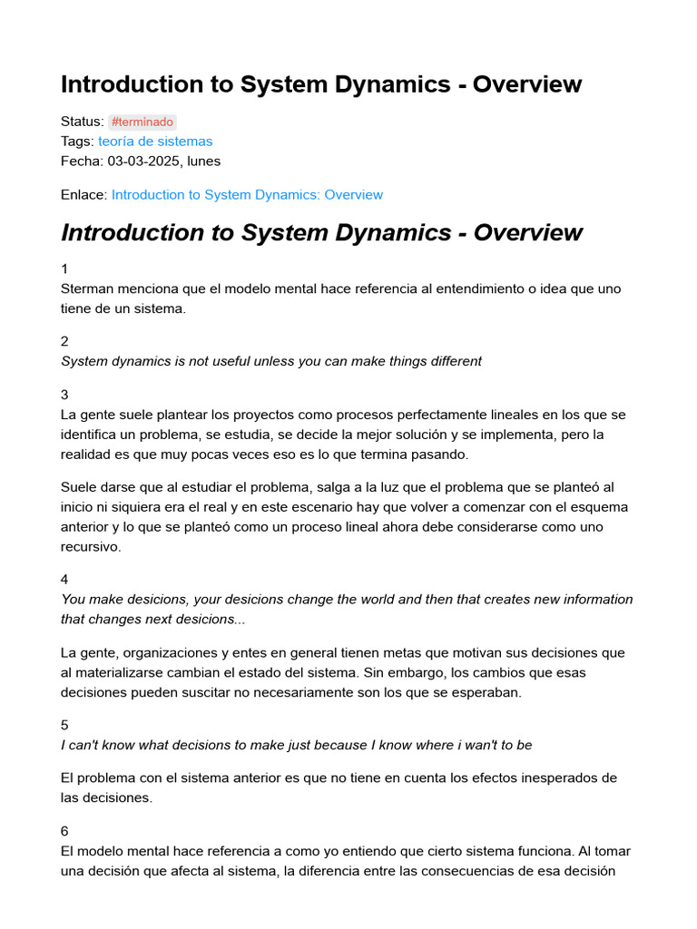 Introduction To System Dynamics - Overview | PDF