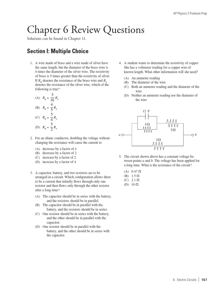 Electric Circuit Questions Ap Physics 2 | PDF | Series And Parallel ...