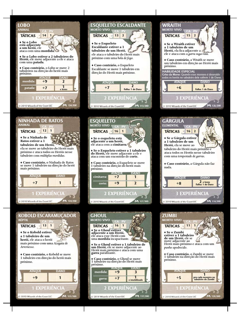 Dungeons Dragons Cartas de Monstros Tesouros e 18647 | PDF | Aranha