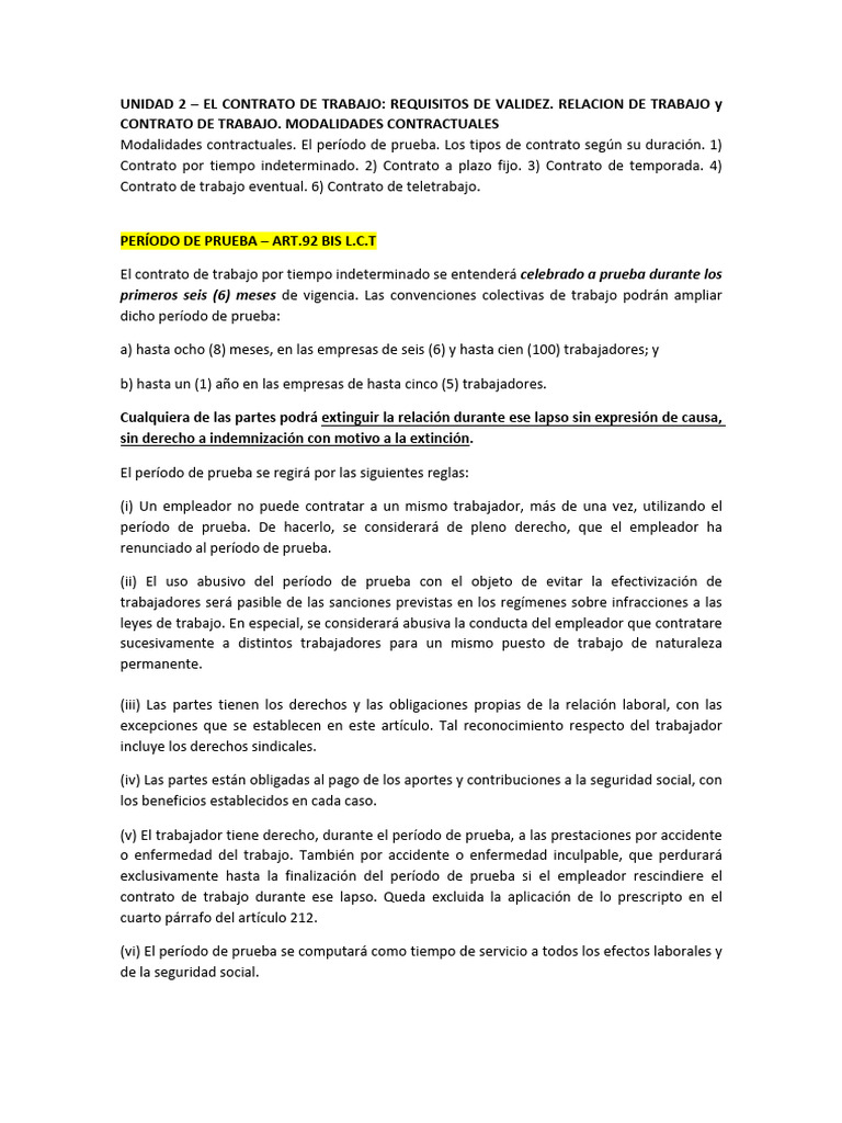 Unidad 2 - Segunda Parte | PDF | Labor