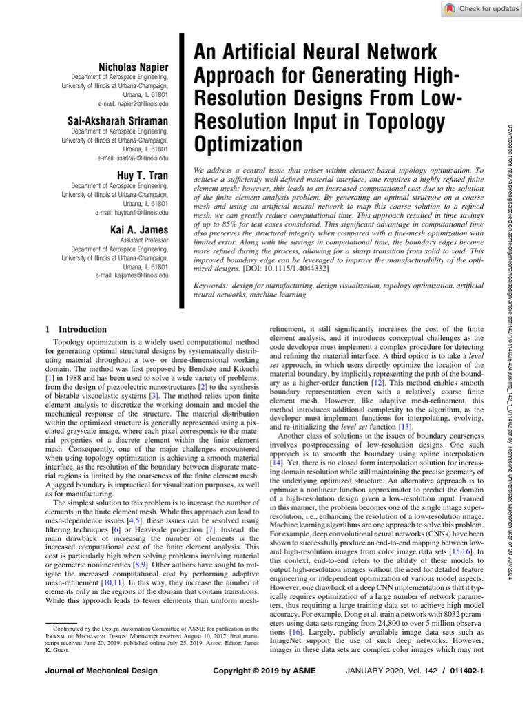 An Artificial Neural Network Approach For Generating HighResolution Designs From LowResolution ...