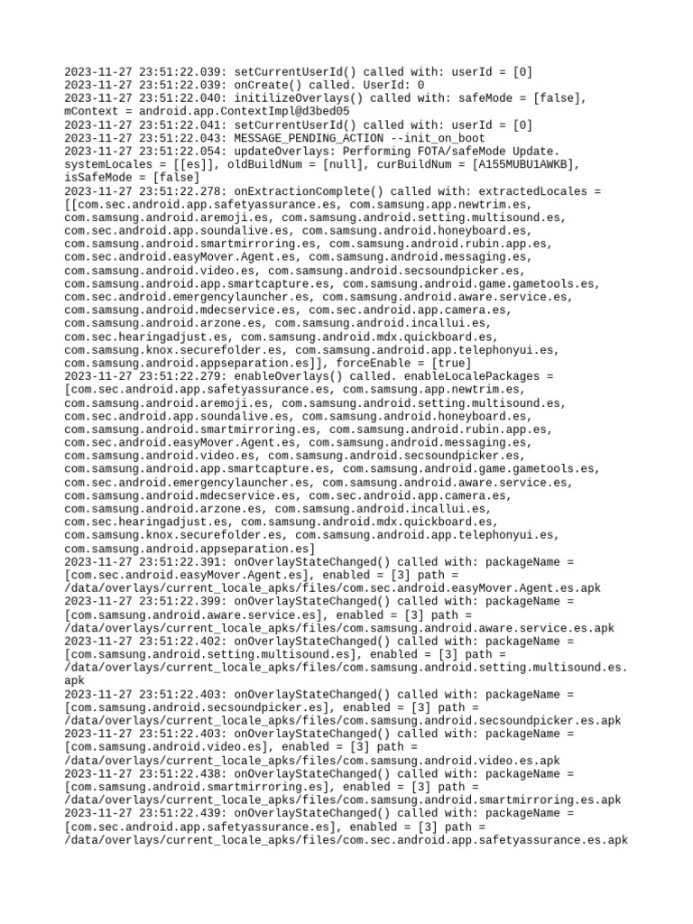 Samsung Overlay Initialization Log | PDF | Android (Robot) | Microsoft ...