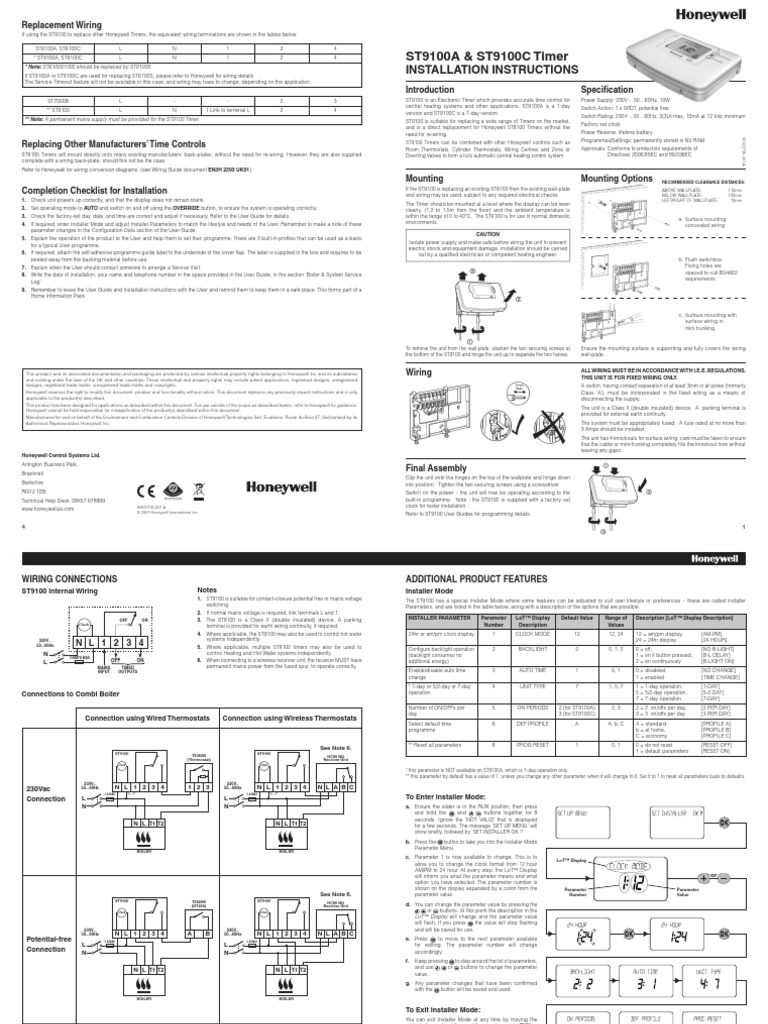 ST9100A %26 ST9100C Installer Guide | Electrical Wiring | Parameter ...