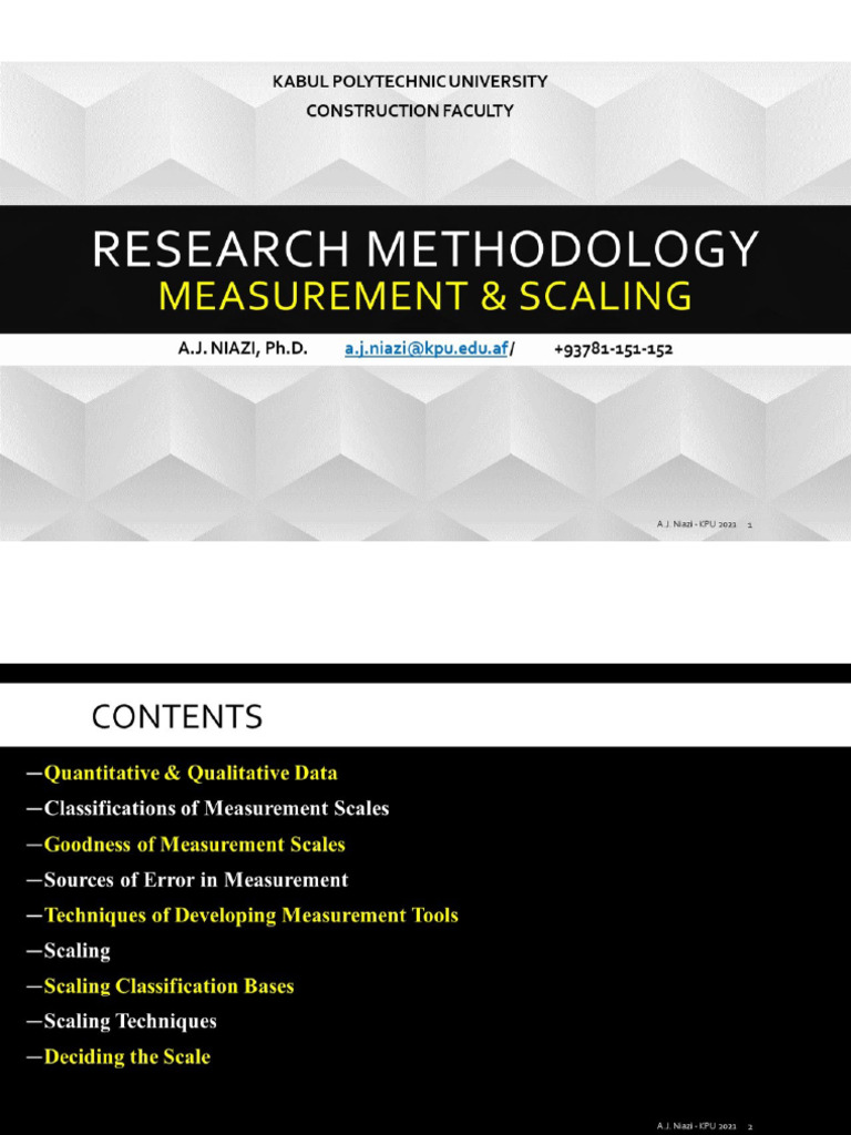 Measurement & Scaling | PDF