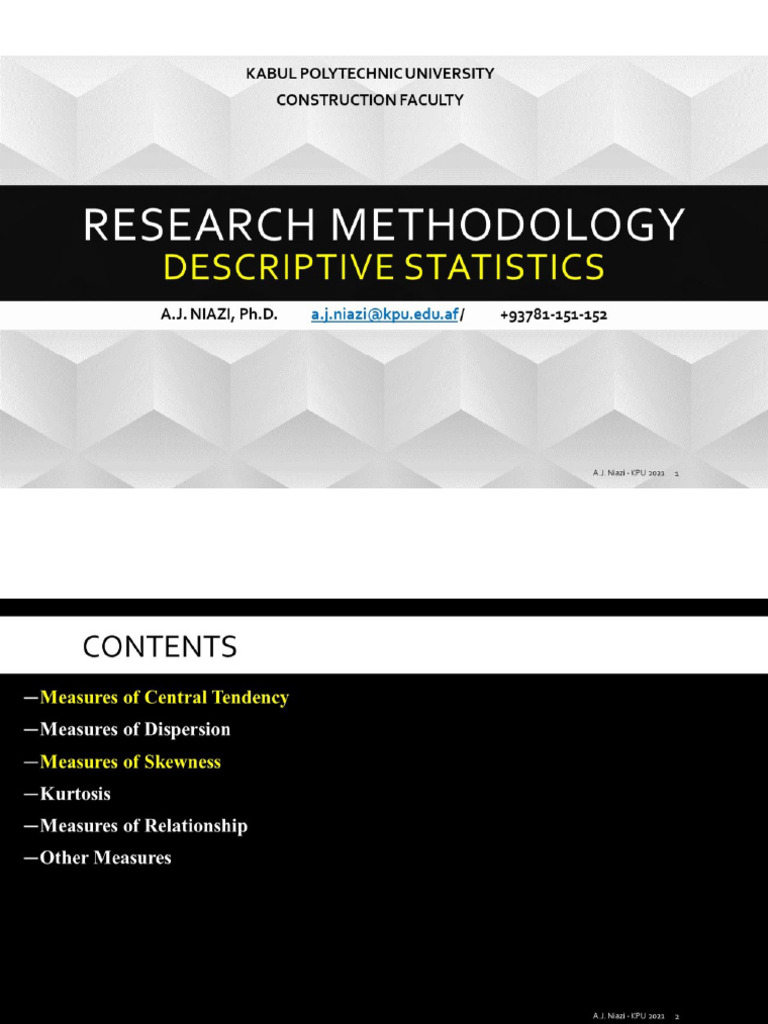Descriptive Statistics | PDF