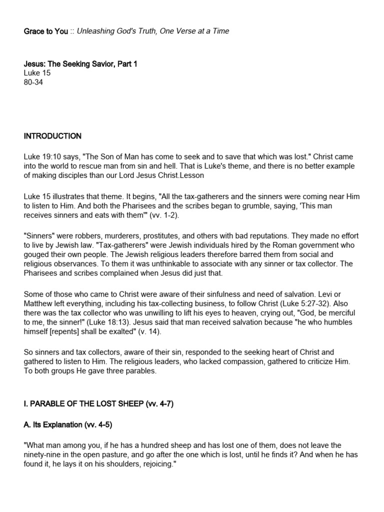 Jesus: The Seeking Savior Explained | PDF | Jesus | Religious Belief ...