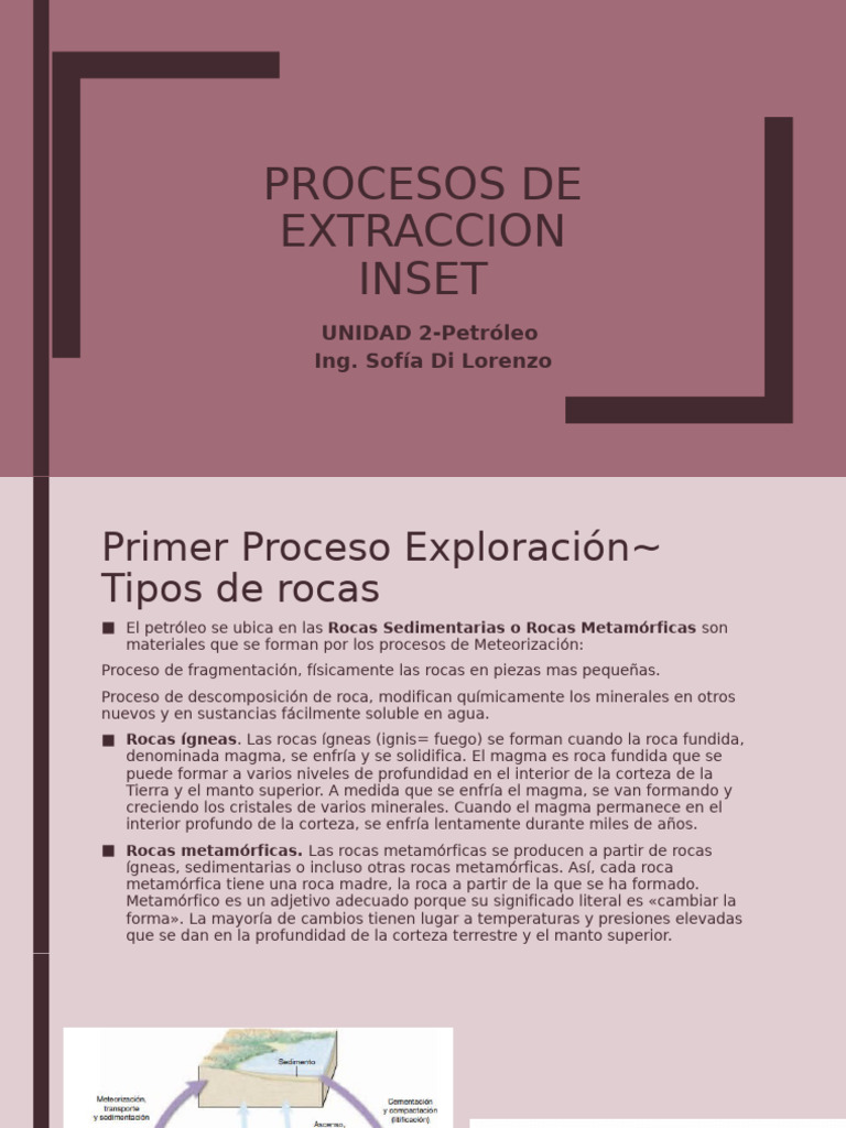 Procesos de Extraccion-Unidad 2 | PDF | Roca (geología) | Roca ígnea