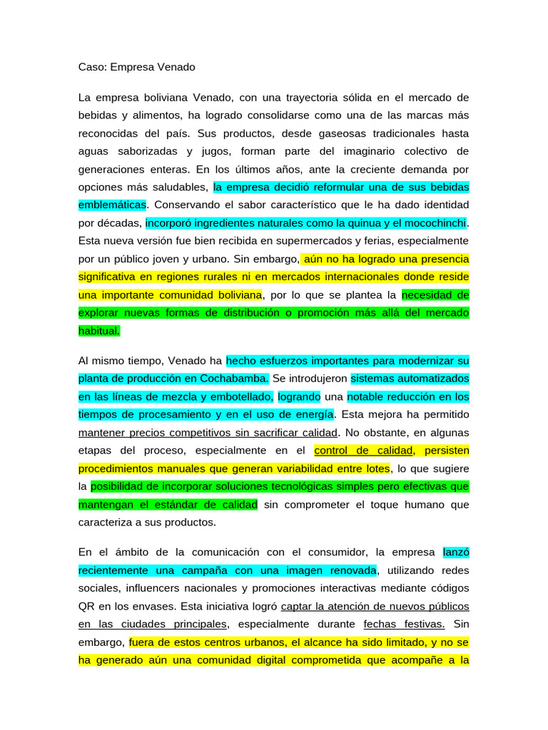 Caso Venado | PDF | Producto (Negocio) | Mercado (economía)