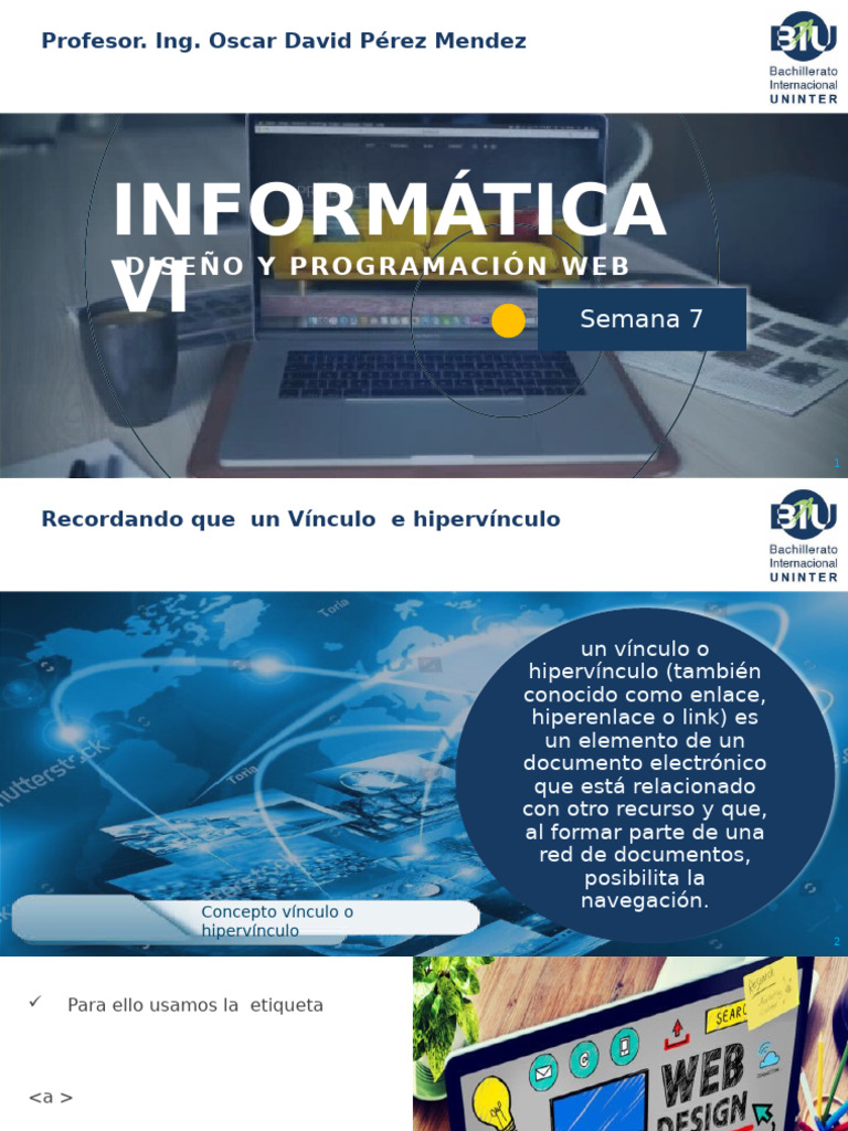INFORMÃ TICA VI Semana 7 | PDF | Hipervínculo | Internet