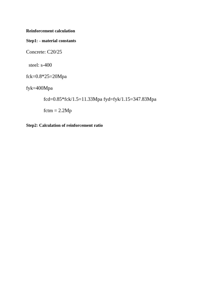 Reinforcement Calculation Step1 | PDF