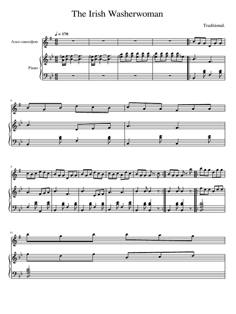 The Irish Washerwoman (Sax) | PDF