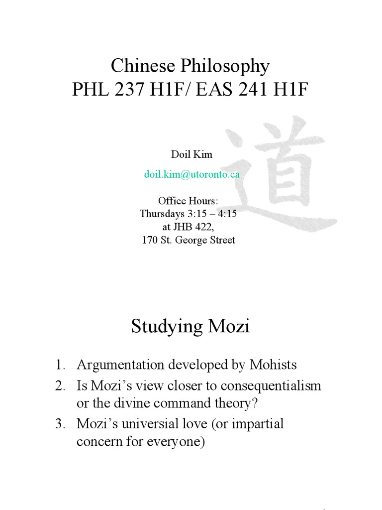 Mozi I | PDF | Utilitarianism | Ethical Theories