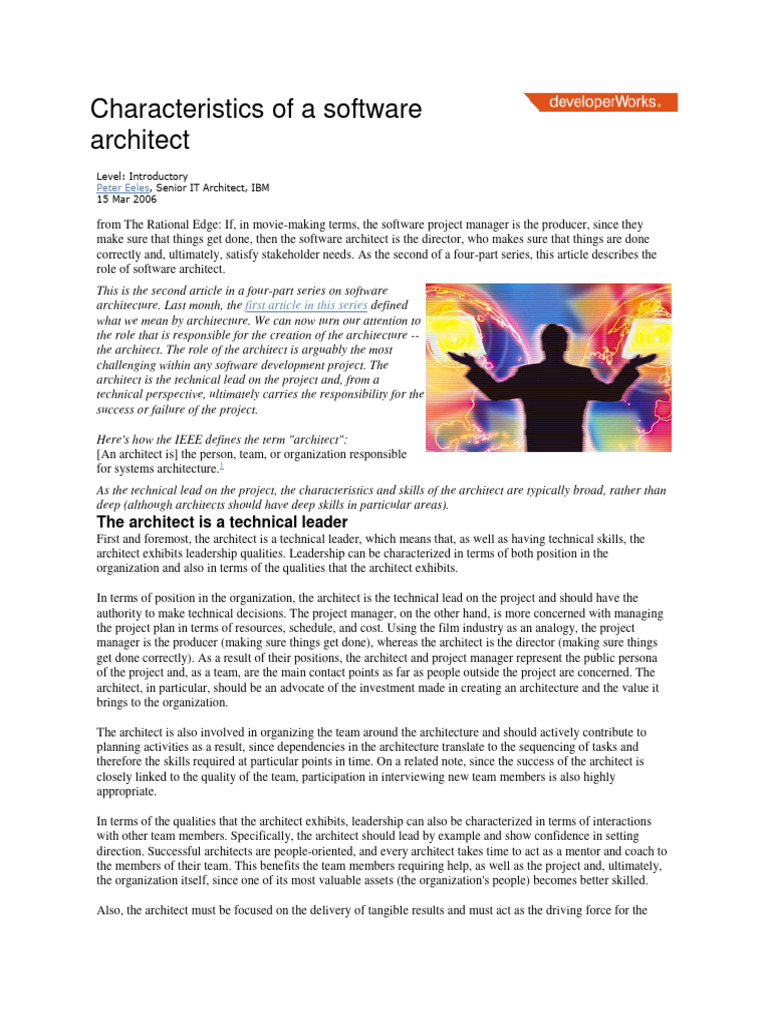 Characteristics of a Software Architect | PDF | Computer Programming ...