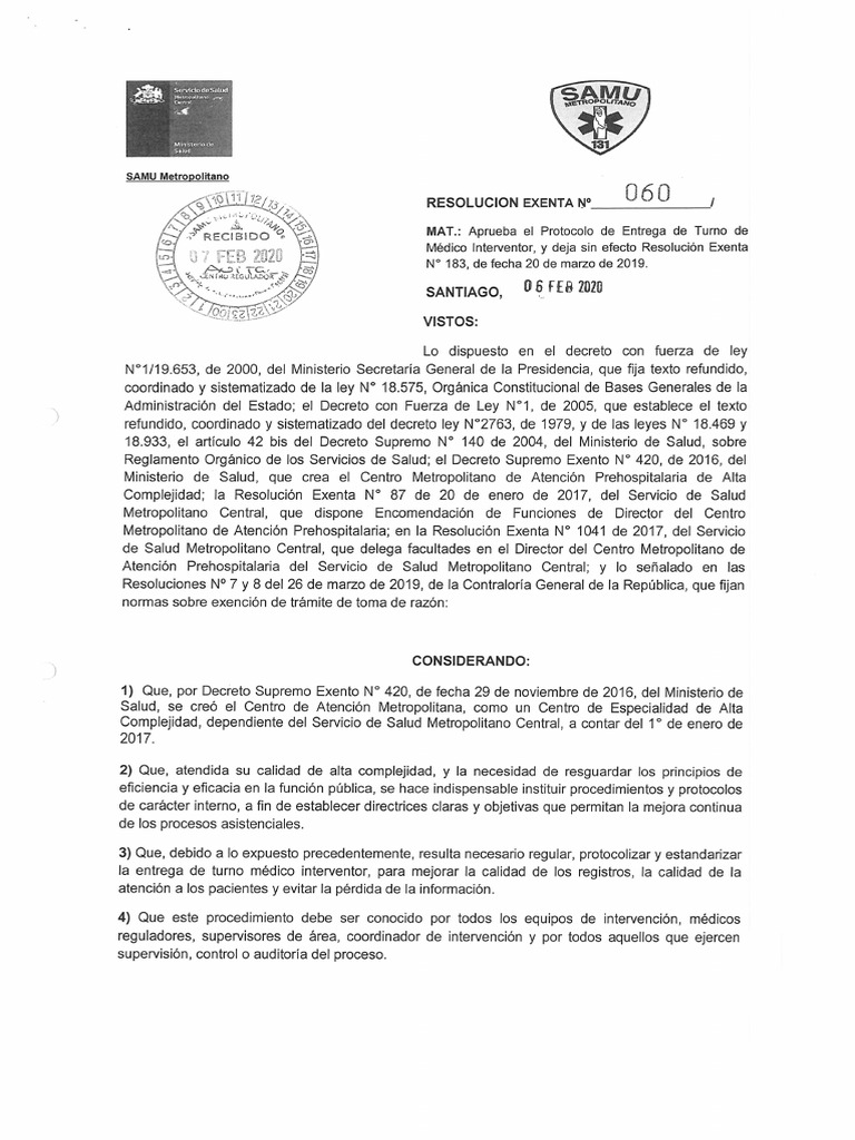 SAMU Ex 060.2020 - Entrega Turno M3 | PDF