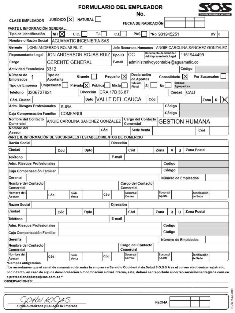 09 FORMULARIO EMPLEADOR NUEVO Edit | PDF