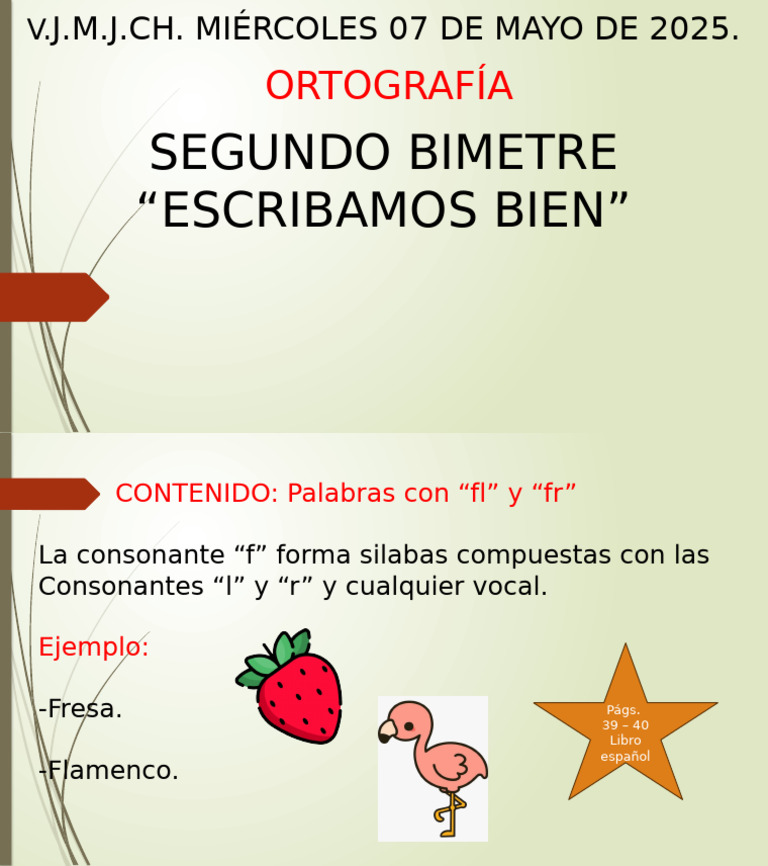 Ortografía - Palabras FR y FL | PDF