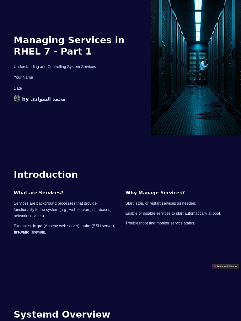 Managing Services in RHEL 7 Part 1 | PDF | Web Server | Internet & Web