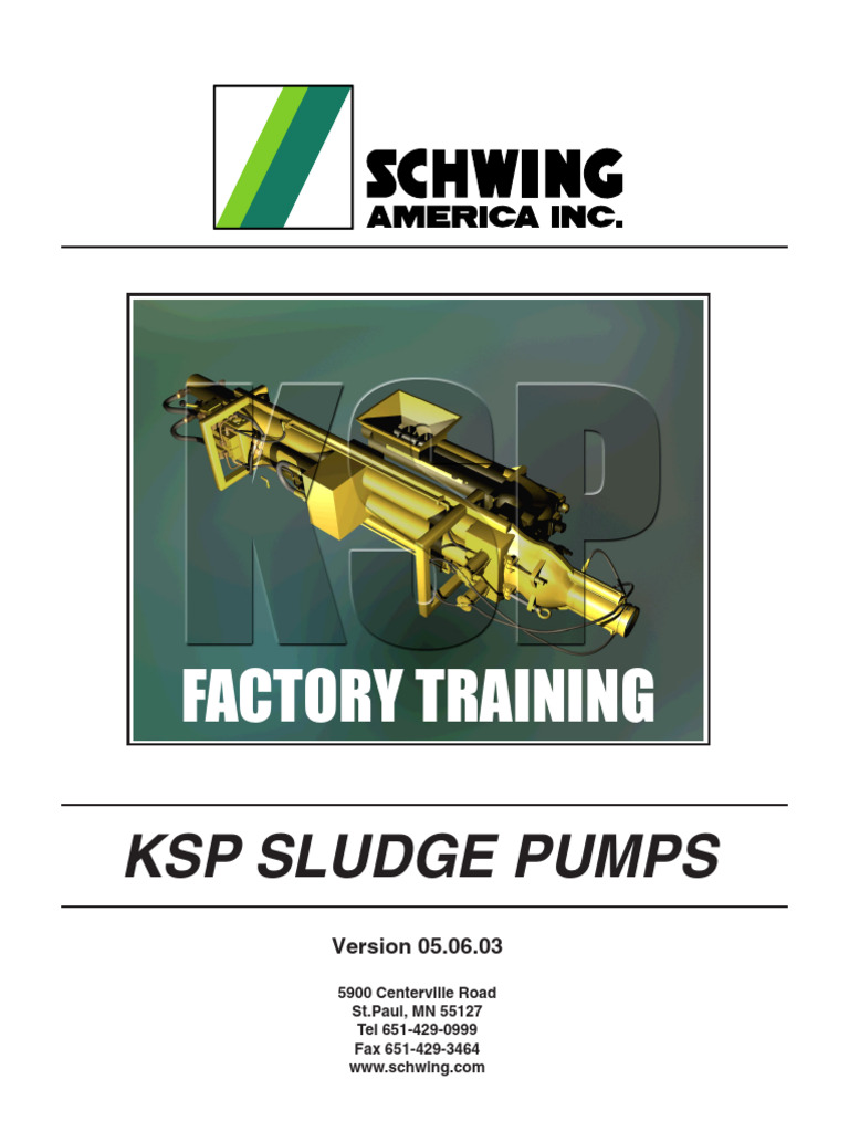 KSP Sludge Pumps Training Manual | PDF | Pump | Valve