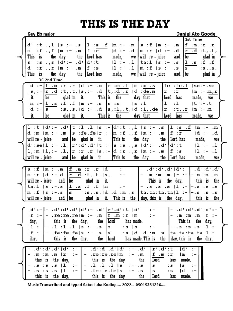 This Is The Day Sheet Music PDF | PDF