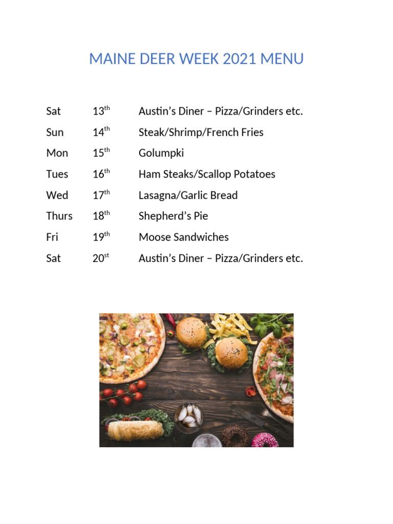 Maine Menu | PDF