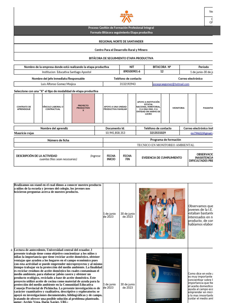 Bitacora Junio Jonathan Alvarez | PDF | Reciclaje