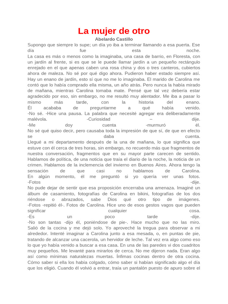 Cuento Realista. Abelardo Castillo | PDF