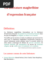 Littérature Maghrébine d'Expression Française | PDF | le Maghreb | Post ...