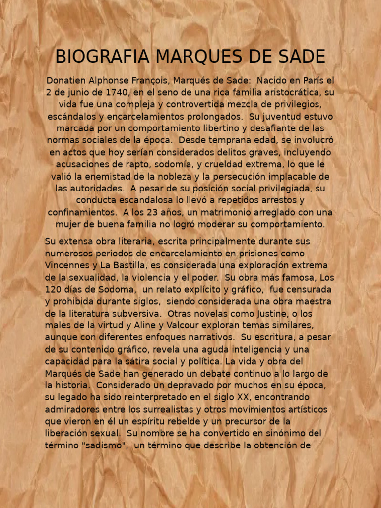 Biografia Marques de Sade | PDF