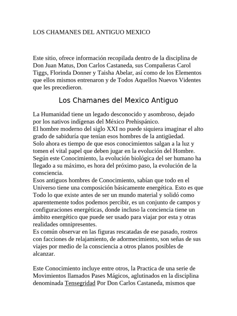 Sabiduría de Chamanes en México Antiguo | PDF | Física | Conocimiento
