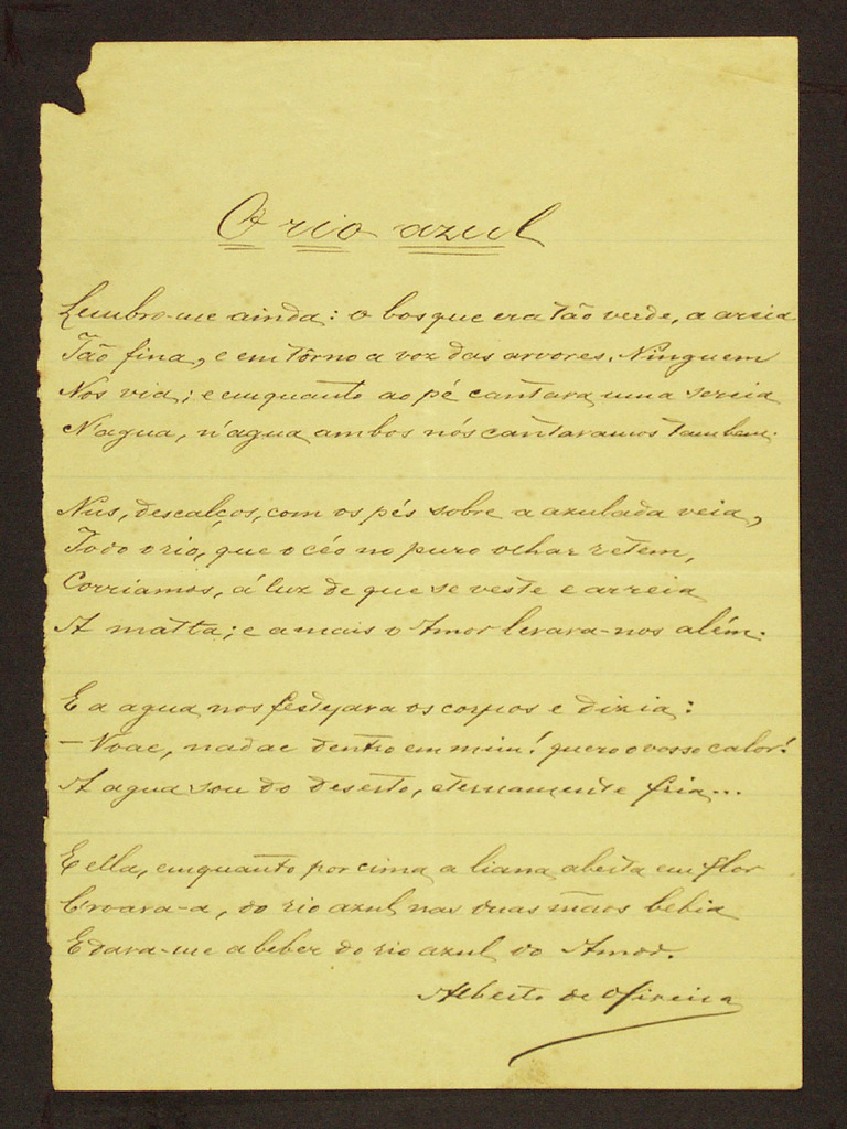 O Rio Azul - Manuscrito | PDF