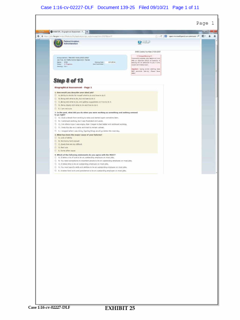 139-25 Biographical Assessment | PDF | Air Traffic Control | Visual ...